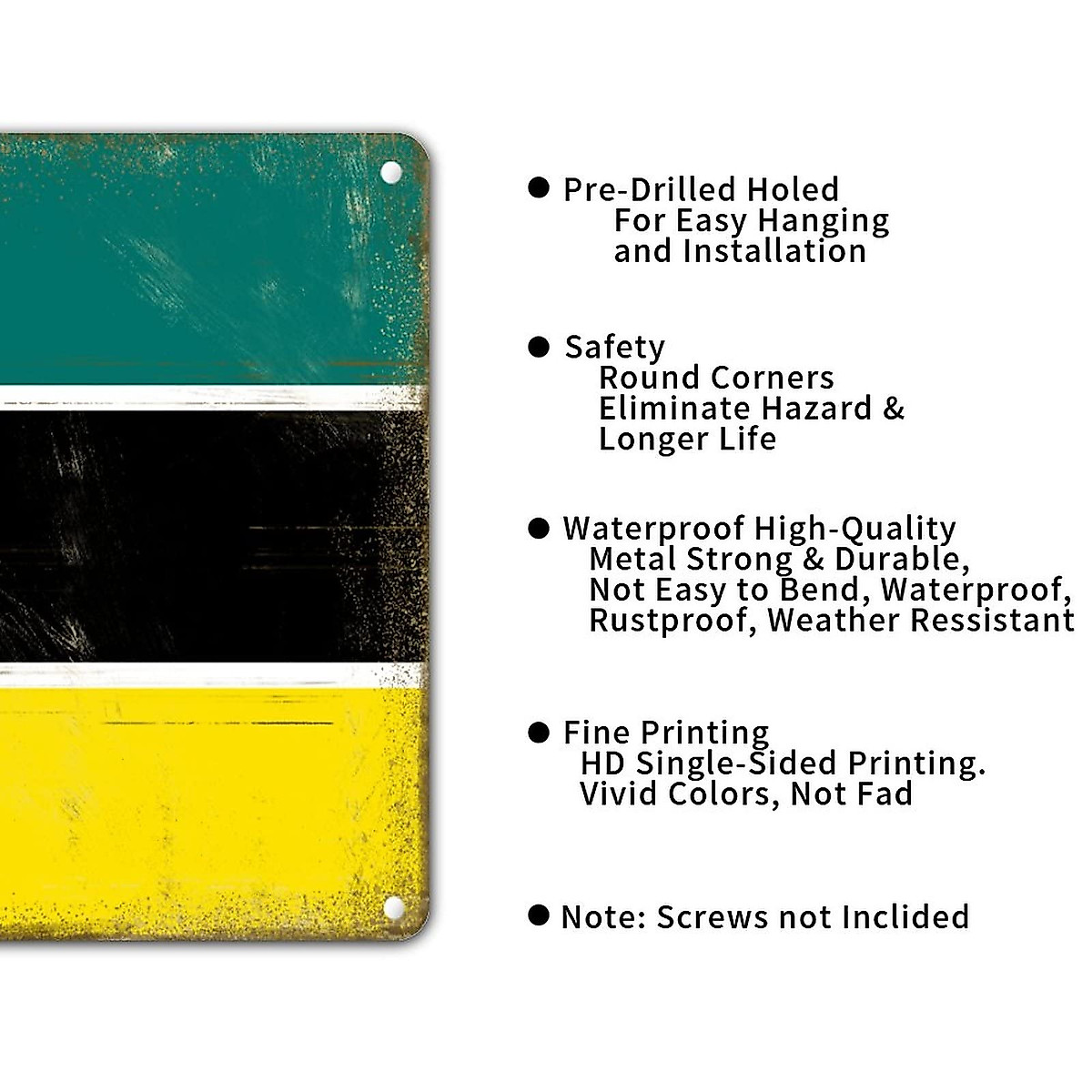 Man Cave Decor Flag Metal Sign Personalized State Metal Tin Plaque Metal Wall Plaques Funny Novelty Sign Rusty Indoor Outdoor Hanging Poster Unique Flag Design Print Art 8x12in