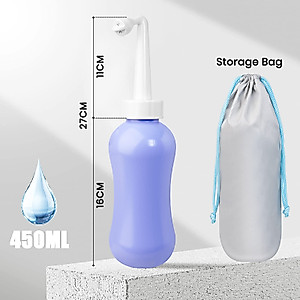 450ML(15.2 OZ) Peri Bottle for Postpartum Care 2 Pack, Portable Travel Bidet for Women, Upside Down Postpartum Peri Bottle for Perineal Recovery and Cleansing After Birth