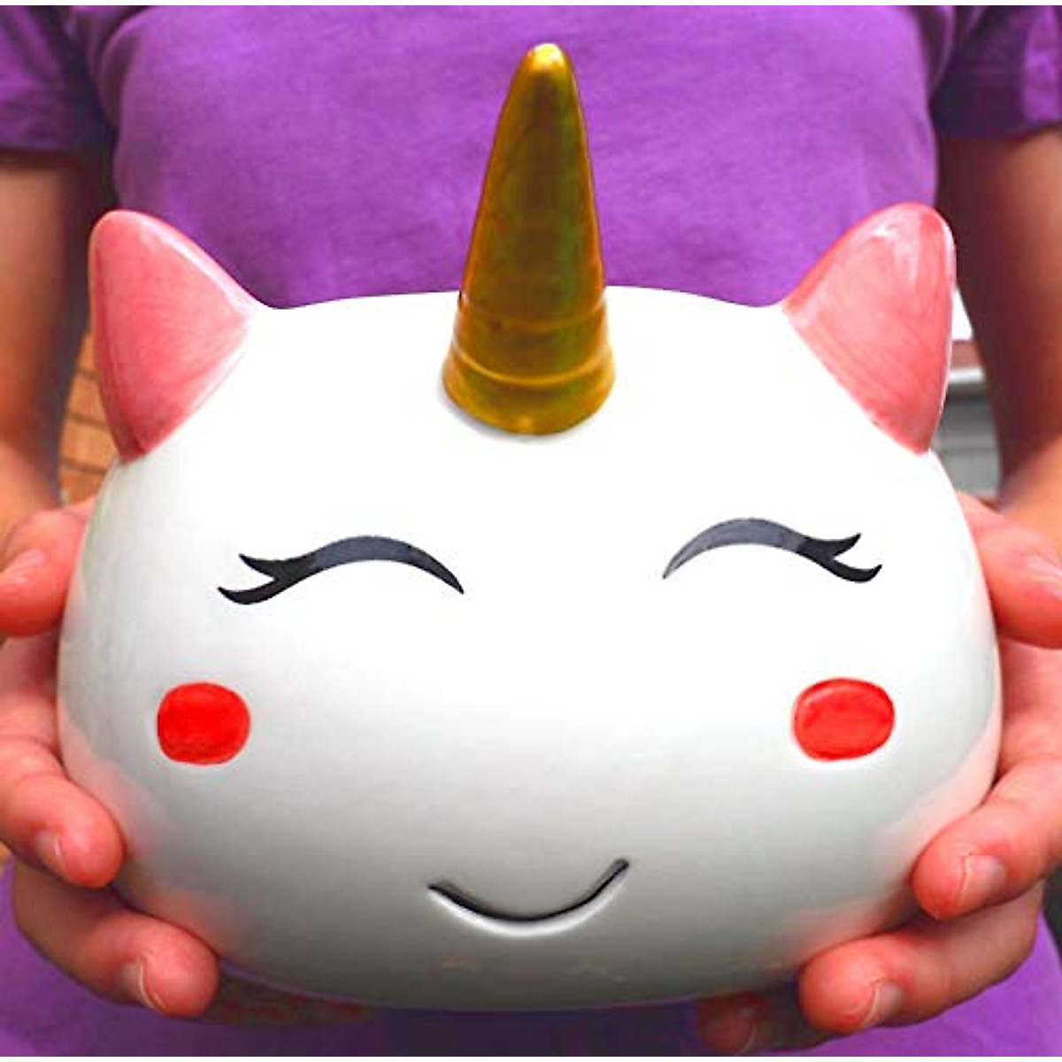 Unicorn Yarn Bowl for Knitting - Ceramic Knitting Bowl Extra Large 8.5”- Ceramic Yarn Bowl Crochet Accessories Yarn Holder Storage Gift for Knitters