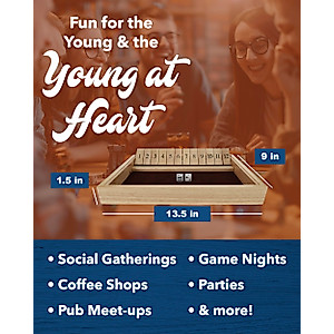 Deluxe Wood 12 Numbers Shut The Box Game