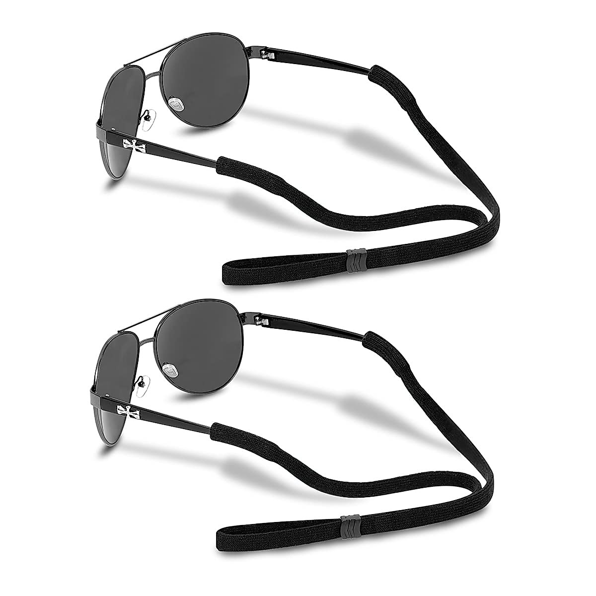 HALF CRESCEN Glasses Strap for Men Women (Pack of 2 Black) Keep Your Eyeglasses Close and Secure with our sunglasses strap
