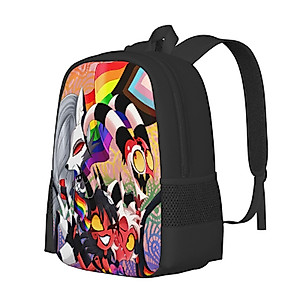 DHOUTSL Backpacks Helluva Anime Boss Laptop Backpack Unisex Multipurpose Double Shoulder Bag for Camping Travle Work Hiking Gifts