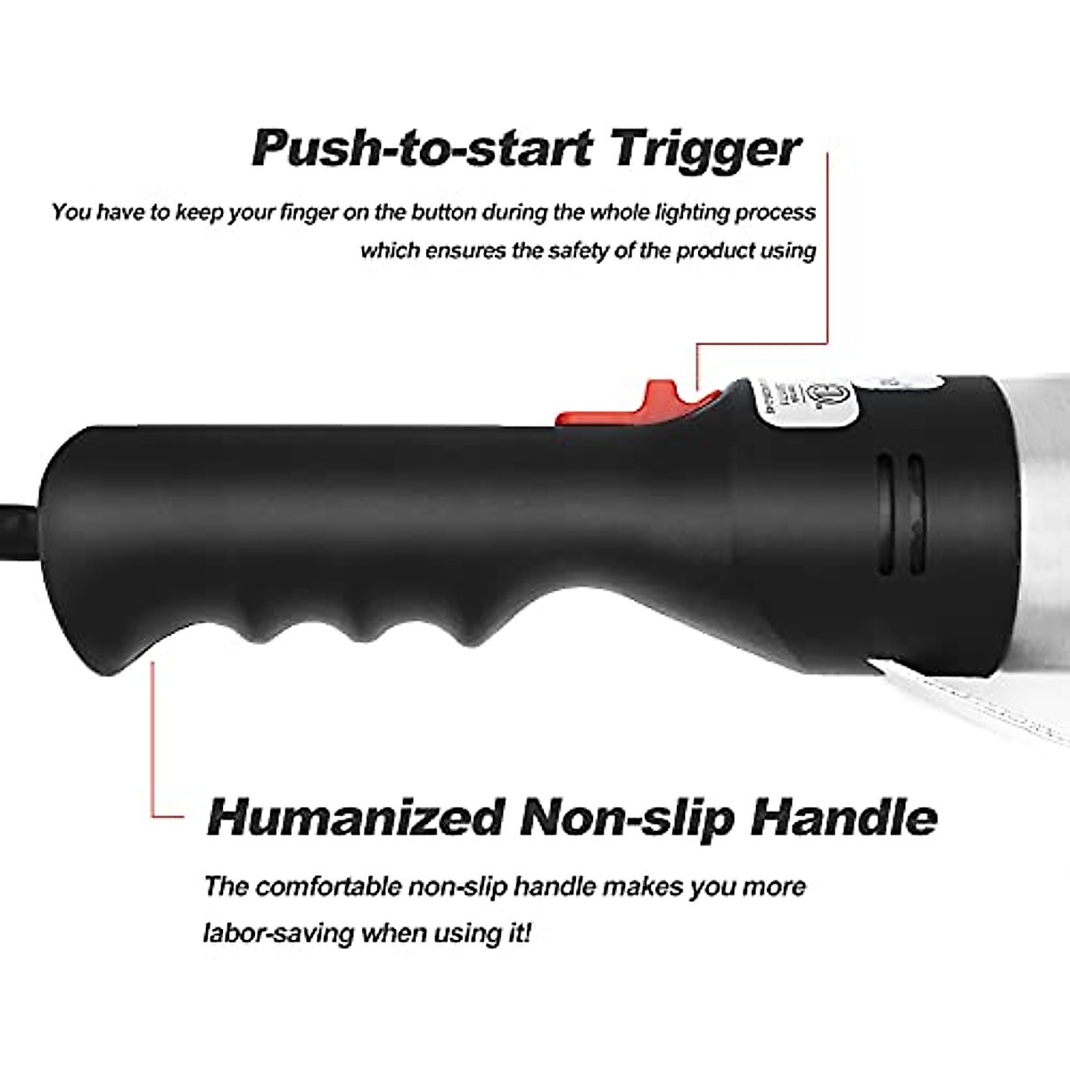 Skyflame Electric Charcoal Fire Starter and Lighter with Built-in Blower | Indoor Outdoor BBQ Smoker Grill Starter - Super Quick Electro Torch Ignites Briquettes Wood for Fireplace and Fire Pit