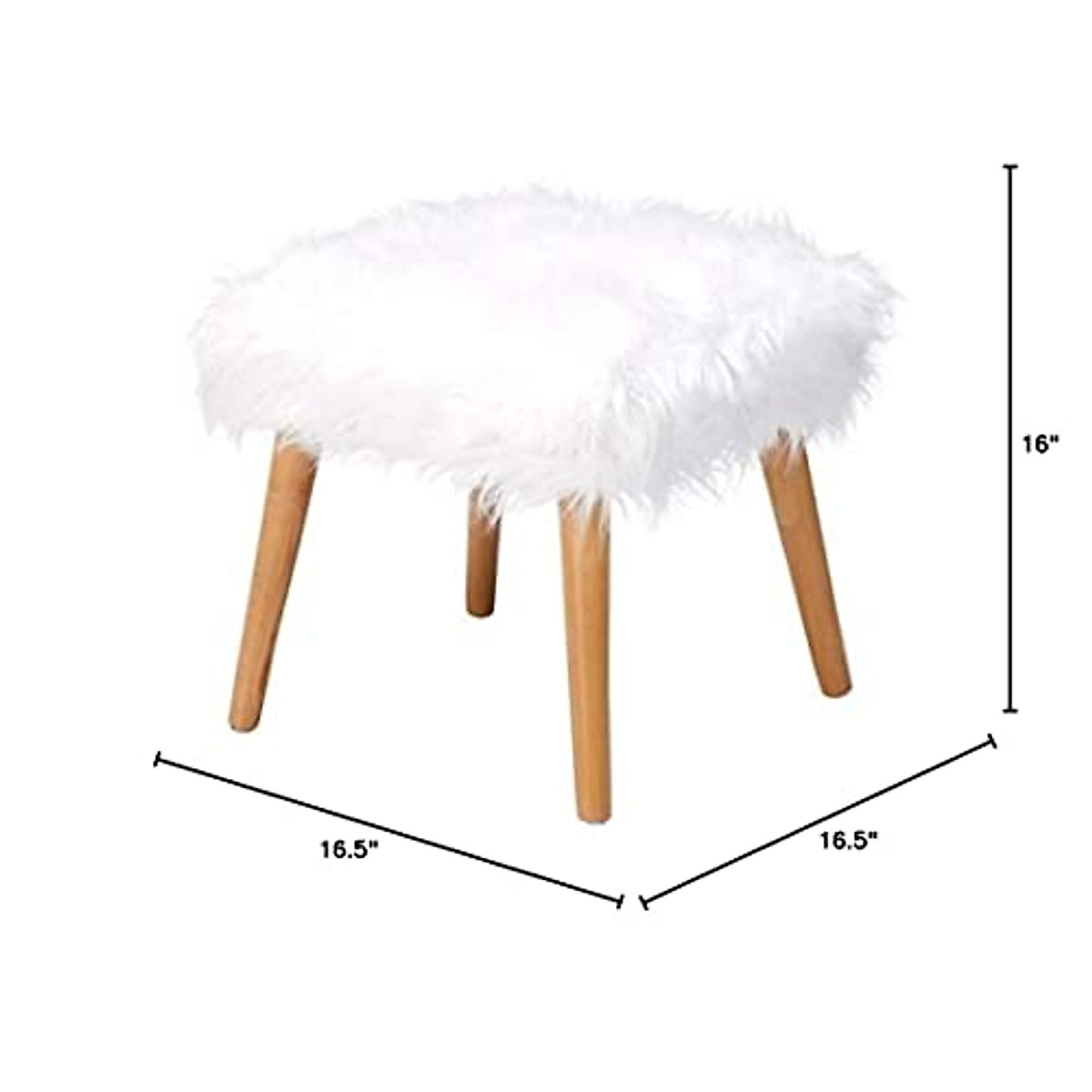 Christopher Knight Home Huxley Faux Fur Ottoman, White