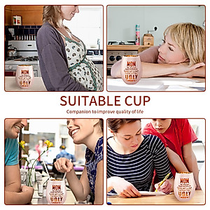 xilaxila Mom Gifts From Daughters Sons - Mom Wine Glass -Mothers Day Birthday Christmas Gifts for Mom - At Least You Don’t Have Ugly Children