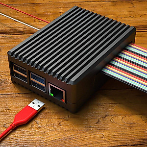 Carago Aluminum Metal Armor case for Raspberry Pi 4 Model B with Cooling Column Passive Cooling Case, Applies to Raspberry Pi 4B only (Black)