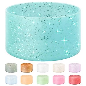 Vmini Protective Glitter Silicone Boot, Compatible with Stanley Tumbler 20-40oz & Hydro Flask Water Bottle 12-24oz and More Bottles/Tumblers with 2.8-2.95in Bottom, Bling Anti-Slip Sleeve Cover