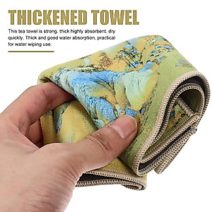 Hemoton 2pcs Tea Mat Tea Cloth Tea Ceremony Mat Coffee Bar Mat Tea Towels Kitchen Teaware Towel Suede Towel Absorbent Cleaning Towels Teacup Towel Household Coral Fleece Quick Dry Cloth