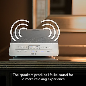 HoMedics Deep Sleep I Therapy Machine | White Noise Device, Timer, Dual Speakers, Adjustable Tone & Volume | 4 Soothing Sounds, Masks Distractions, Sleep Therapy, Adapter or Battery Operated