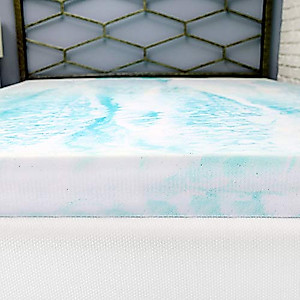 BioPEDIC 4" Gel Swirl Memory Foam True to Size Mattress Topper, Twin XL