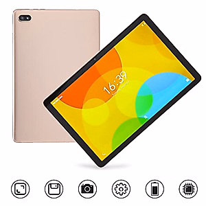 VINGVO 10.1 Inch Tablet, 4G LTE Tablet 2.4G 5G WiFi AU Plug 100-240V 8GB 128GB 5MP Front 13MP Rear 1920x1200 Resolution for Learning for Android 11.0 (Gold)