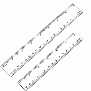 Sowaka 2 Pcs Ruler Plastic Clear Sraight Measuring Tool 6 Inch 8 Inch Transparent Drafting Tools for Kids Students Classroom Home School Classroom Painting (6 inch - 8 inch)