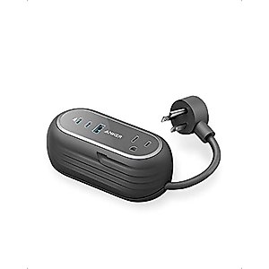 Anker GaNPrime 65W Charging Station, 615 USB C Power Strip for Travel and Work, 5-in-1 Power Strip with 2AC,2 USB C, 1 USB A, 3ft, Power Delivery for iPhone, Galaxy S22, iPad, MacBook,and More(Black)