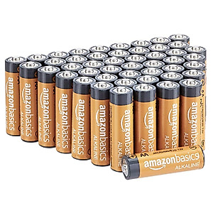 Amazon Basics 100 Pack AAA High-Performance Alkaline Batteries, 10-Year Shelf Life, Easy to Open Value Pack & 48 Pack AA High-Performance Alkaline Batteries, 10-Year Shelf Life