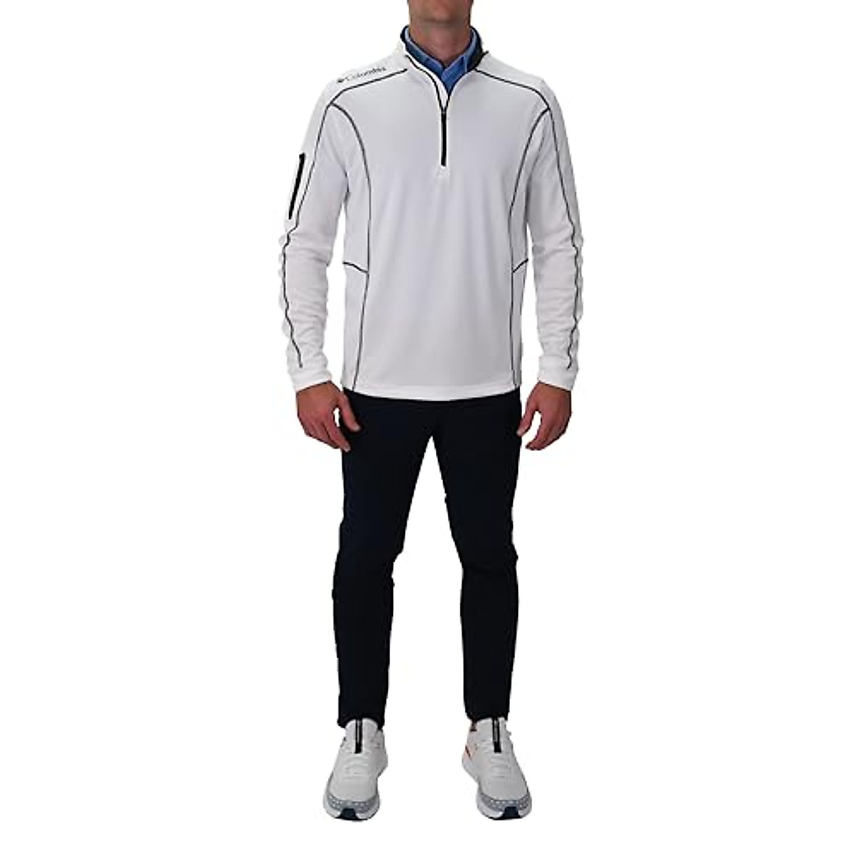 Columbia Omni-Wick Shotgun 1/4 Zip, White, Large