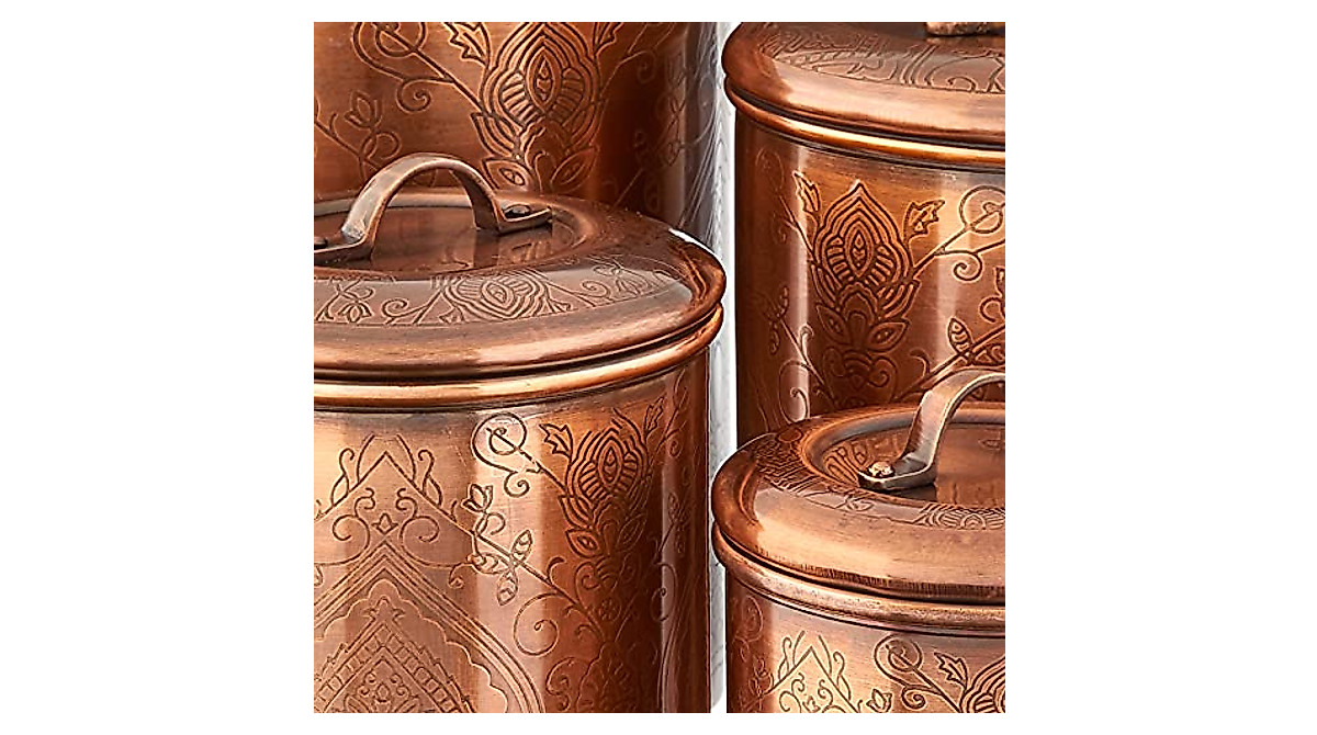 Stylish Antique Copper Canisters by Old Dutch