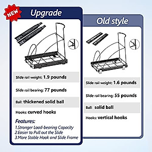 Insputer Pull Out Trash Can Under Cabinet, Under Sink Trash Can with Silicone Handle, Garbage Can Not Included, 30/35qt Cabinet Trash Can Pull Out Kit for Kitchen Sink Pantry (Upgrade)