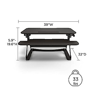 Staples 2452742 Sit to Stand Adjustable Desk Riser 35-Inch