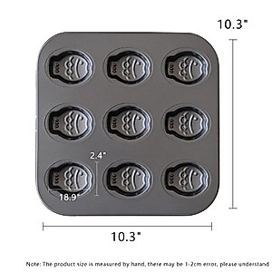 Elesinsoz 9 Cup Nonstick Fish Shape Muffin Cupcake Pan Mini Taiyaki Cake Fondant Topper Decoration Cornbread Cat Dog Puppy Treat Ice Cube Chocolate Madeleine Cookie Biscuit Baking Tin Tray Mold Maker