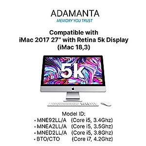 Adamanta 64GB (4x16GB) Memory Upgrade Compatible for 2017 Apple iMac 27" Retina 5K Display DDR4 2400MHz PC4-19200 SODIMM 2Rx8 CL17 1.2v Dual Rank RAM DRAM