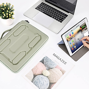 DOMISO 15.6 inch Laptop Sleeve with Handle Shockproof Computer Bag Waterproof EVA Protective Carrying Case for 15.6" Yoga 720 IdeaPad 310 320 ThinkPad T570/HP Envy 15/15.6" Notebooks, Mint Green