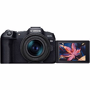 Canon EOS R8 Mirrorless Camera with 24-50mm & EF 75-300mm Lenses + Mount Adapter + 20 Essential Accessories for Content Creators