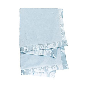 Little Giraffe Chenille Satin Baby Blanket 35" x 45", Blue