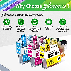 EXCERCUS Compatible LC3019 XXL Ink Cartridges Replacement Work for Brother MFC-J6530DW MFC-J6930DW MFC-J6730DW MFC-J5330DW Printer 3-Pack (1LC3019C, 1LC3019M, 1LC3019Y)