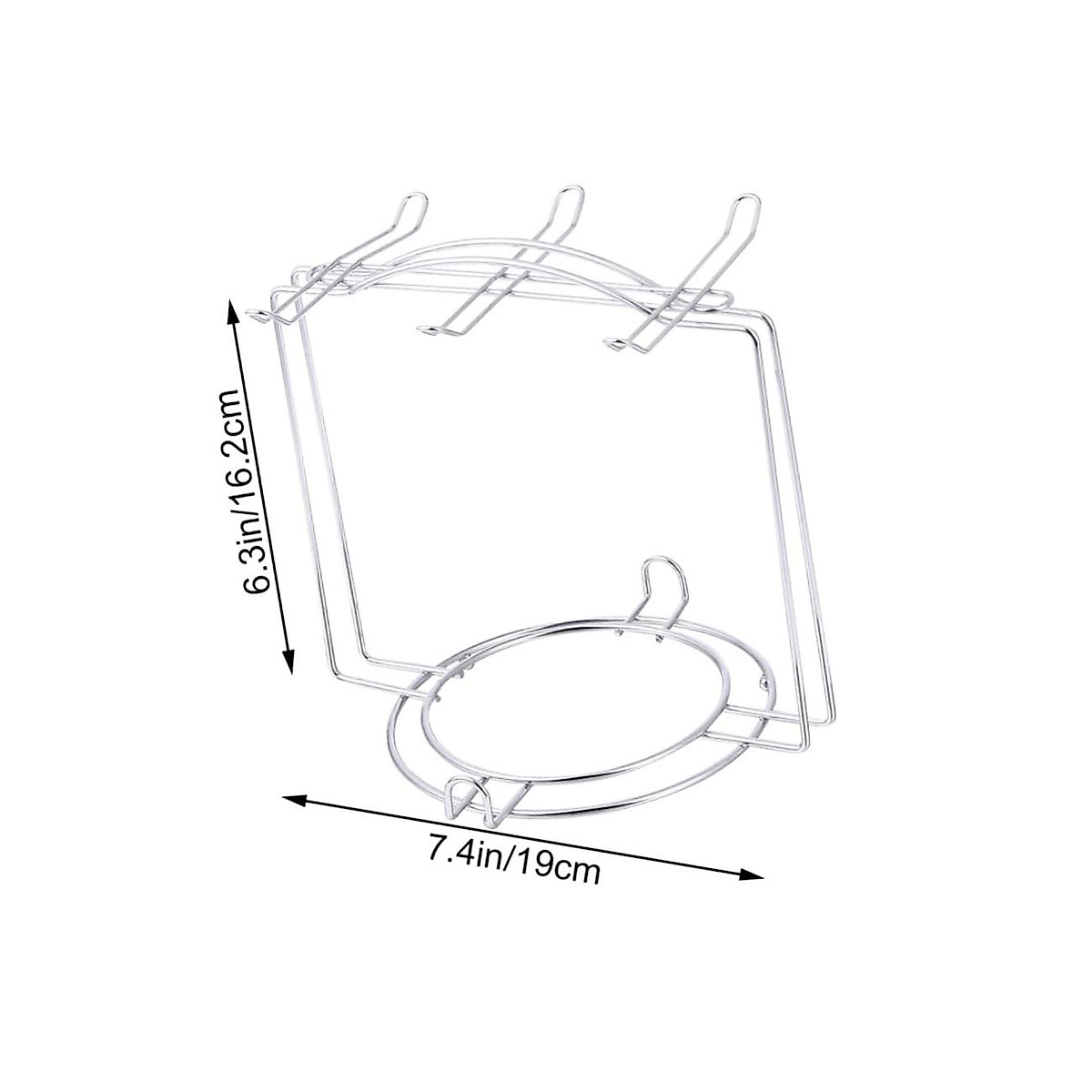 FUNOMOCYA Metal Storage Shelf Cupboard Storage Organiser Mug Holder for Counter Stainless Steel Dish Drying Rack Stainless Steel Cup Rack Hook Office Coffee