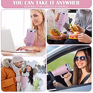 BELYQLY New Version 40oz Stainless Steel Vacuum Insulated Tumbler with Lid and Straw for Water, Smoothie and More, Iced Tea or Coffee (Lilac Purple)