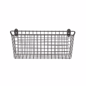 Spectrum Diversified Vintage Wall Mount Storage Basket, X-Large (Pack of 1), Industrial Gray