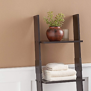 Zenna Home Ladder Style Bathroom Linen Tower, Espresso