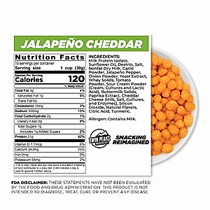 Twin Peaks Low Carb, Keto Friendly Protein Puffs, Jalapeno Cheddar (300g, 21g Protein, 2g Carbs)