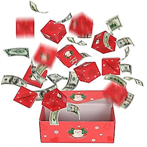 2024 Merry Christmas Surprise Box Gift Box Set, Surprise Gift Boxes, Pop-Up Explosion Boxes for Money and Birthdays, Folding Bouncing Boxes for Christmas (Red, 9PC)