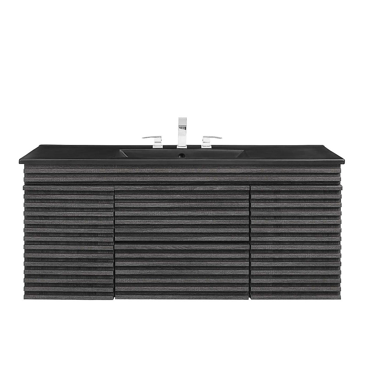 Modway Render 48" Wood Wall-Mount Bathroom Vanity - Charcoal/Black