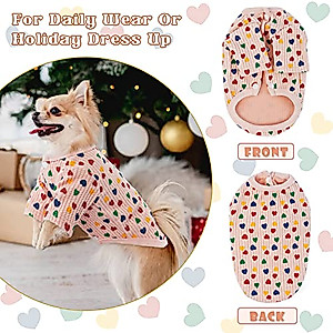 T'CHAQUE Pet Clothes Dog Hoodies with Heart Print, Basic Causal Puppy T-Shirts Cat Outfits Pullover for Daily and Party Wear, Cute Pet Apparel Clothing for Small and Medium Dogs, Pink M
