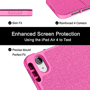 Soke iPad Air Case 5th/4th Generation 10.9 Inch with Pencil Holder - [Full Body Protection + Apple Pencil Charging], Soft TPU Back Cover for 2022 New iPad Air Gen 5 & 2020 iPad Air Gen 4, Pink