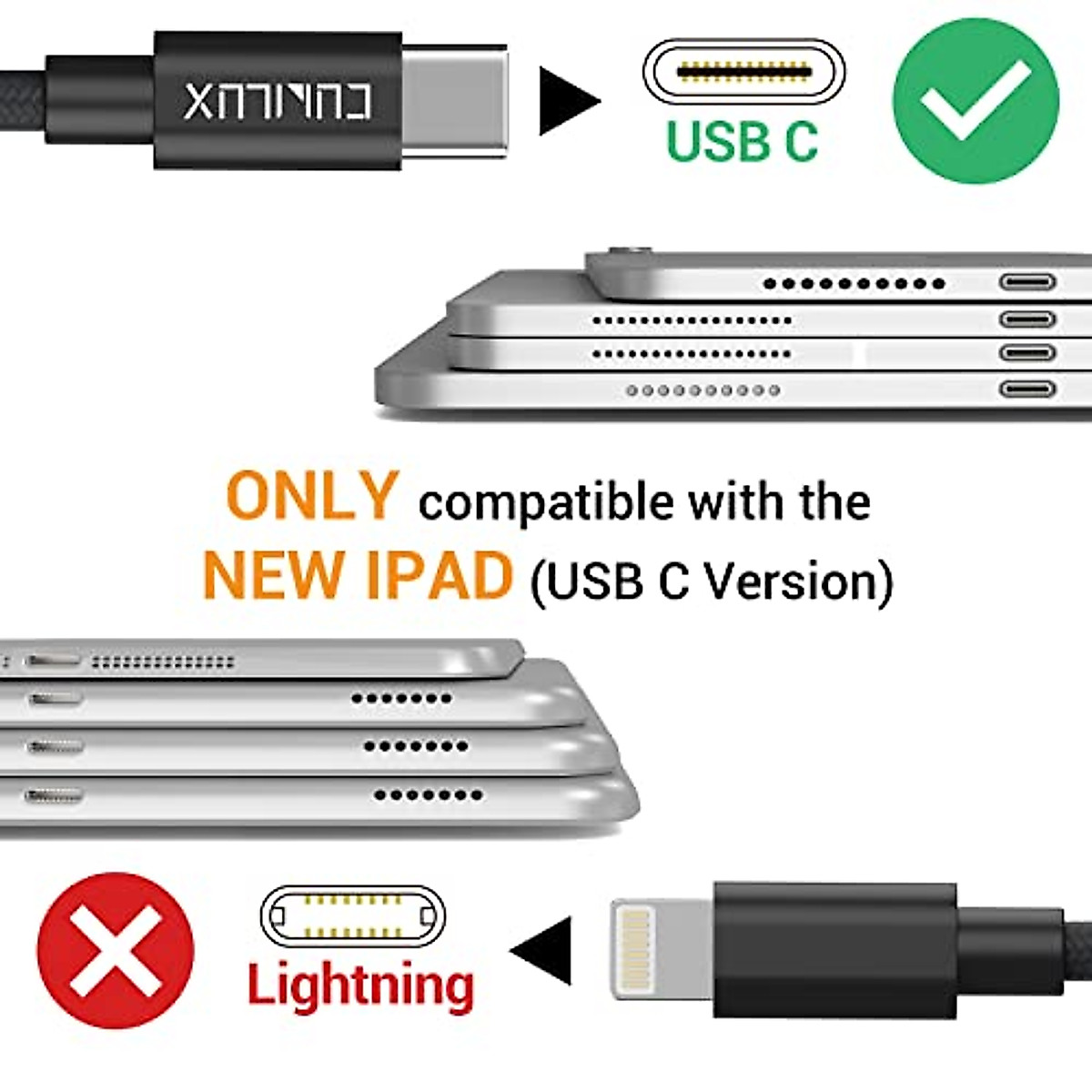 Cubilux USB C 2-Way Headphone Splitter, Type C to Dual 3.5mm Jacks Audio Sharing Adapter Compatible with New USB C iPad 10 iPad Pro, iPad Air 5/4 iPad Mini 6, Samsung S21/S20 Note 20/10, Tab S8/S7/S6