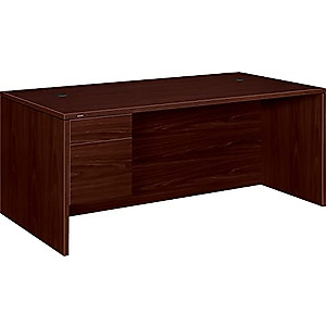 HON 10586LNN 10500 Series Large "L" or "U" 3/4-Height Ped Desk, 72w x 36d, Mahogany