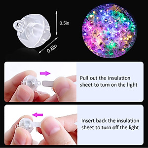 ZGWJ 100PCs Mini Led Lights, Led Balloons Light up Balloons for Party Decorations Neon Party Lights for Paper Lantern Easter Eggs Birthday Party Wedding Halloween Christmas Decoration