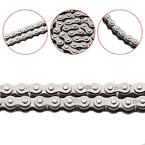 KAMIER 25H Drive Chain 126 Link for Razor MX350 MX400 ZR350 SX350 McGrath Dirt Rocket Bike Kids Electric Pocket Mod Mini Euro Bella Vapor Sweet Pea Scooter Motovox MBxXSe MotoTec MT-MB Mini Bike Parts