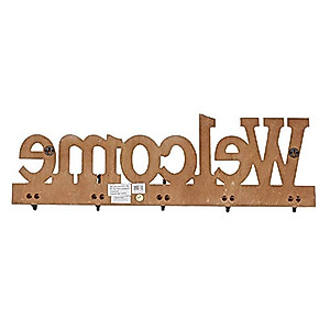 Deco 79 Wood 5 Hangers Wall Hook, 31" x 3" x 10", White