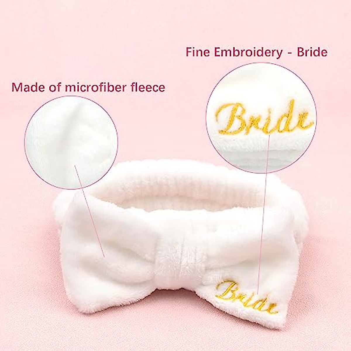 CIEHER Bachelorette Party Headbands - 8 Pcs Spa Headbands for Bride, Bridesmaids, Face Wash, Skincare, Makeup, and More