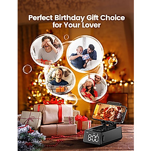 Gifts for Him, Her, Cell Phone Stand Bluetooth Speaker, Cool Tech Kitchen Gadgets Adjustable Phone Holder, Birthday for Men Women Dad Who Want Nothing