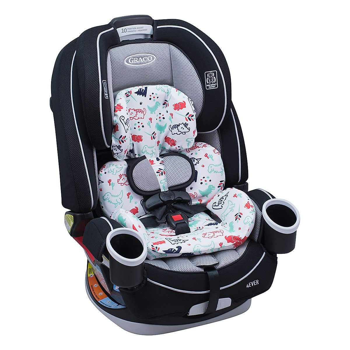 JYOKO Kids Cover Liner Made Cottton for car seat Compatible with Reducer Graco 4Ever (Dino Party)