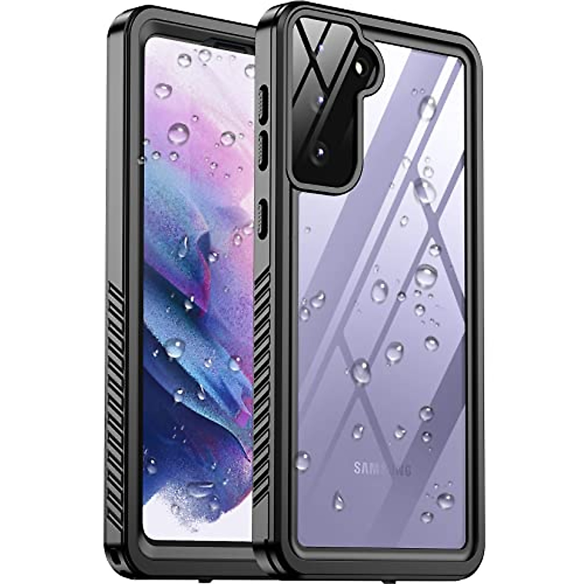 Temdan for Samsung Galaxy S21 Case 5G Waterproof, Built in Screen Protector 360° Full Body Heavy Duty Shockproof IP68 Waterproof S21 Case for Samsung S21 5G 6.2"-Black