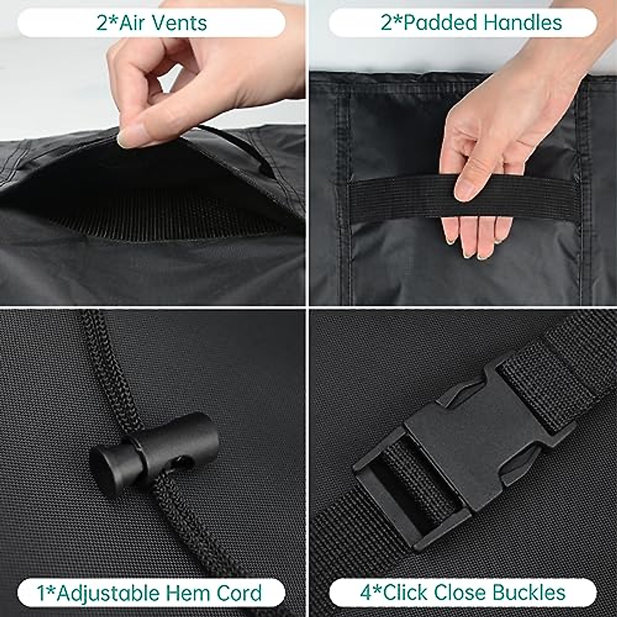 HENAYUK Waterproof Outdoor Sofa Cover, Heavy Duty 2 Seater Outdoor Loveseat Cover, 600D Windproof Patio Sofa Cover with Air Vent and Handles, 54W x 37D x 35H Inches, Black