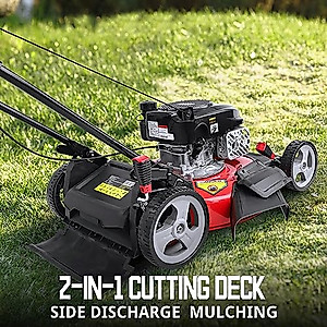 PowerSmart Self Propelled Gas Lawn Mower, 20-inch Push Mower Gas Powered 3-in-1 with 144cc 4-Stroke Engine DB2321CR