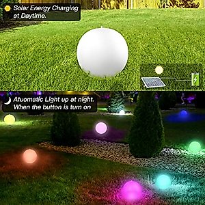 Floating Pool Lights - 4Pcs 14'' Solar Pool Lights for Above Ground Pools with Remote, Inflatable Wateproof RGB LED Ball Light Orb Float or Hang for Garden Backyard Pool Party Decorations Accessories