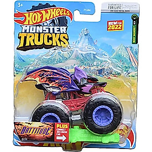 Hot Wheels 2022 - Monster Trucks - Battitude - with Connect and Cash car #41/75 - Ships Bubble Wrapped in a Box